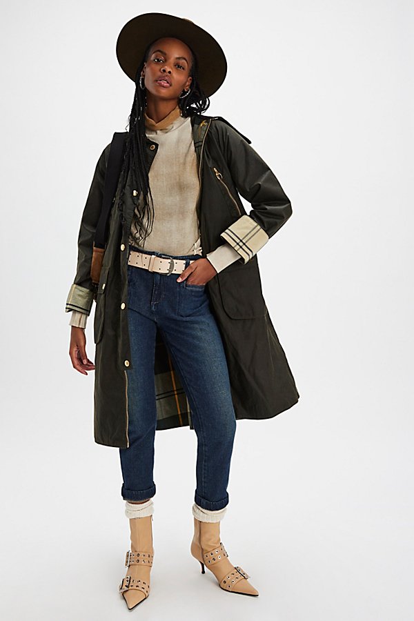 Free People Barbour Ebberston Waxed Jacket - Archive Olive/Ancient